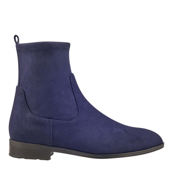 Urban Outfitters | Shoes | Navy Blue Fabric Flat Chelsea Ankle Booties ...